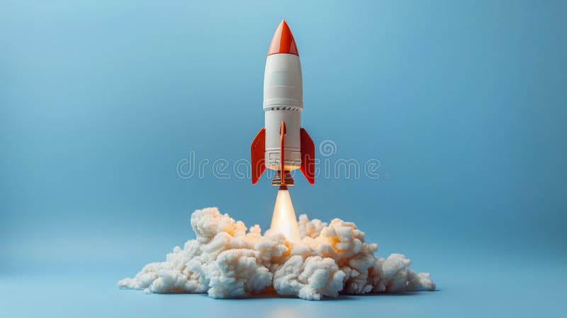 A Red and White Rocket Soaring through the Air, Great for Science ...
