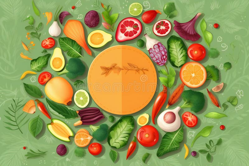 Vibrant Vegan Harvest Illustration Stock Photo - Image of harvest ...