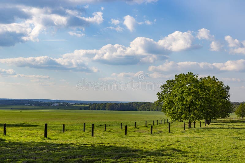 Rural Landscape with Field and Sky Stock Image - Image of landscape ...