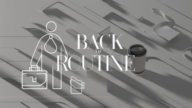 A Silhouette of a Man with the Words Back To Routine, AI Stock Photo ...