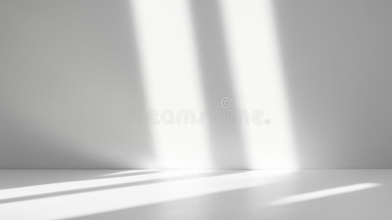 Simple Empty White Studio with Soft Shadows and Light on White Surface ...