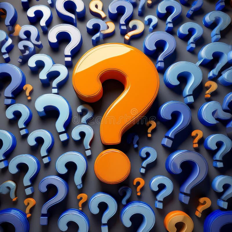 A Single Large Orange Question Mark Stands Out among Numerous Smaller ...
