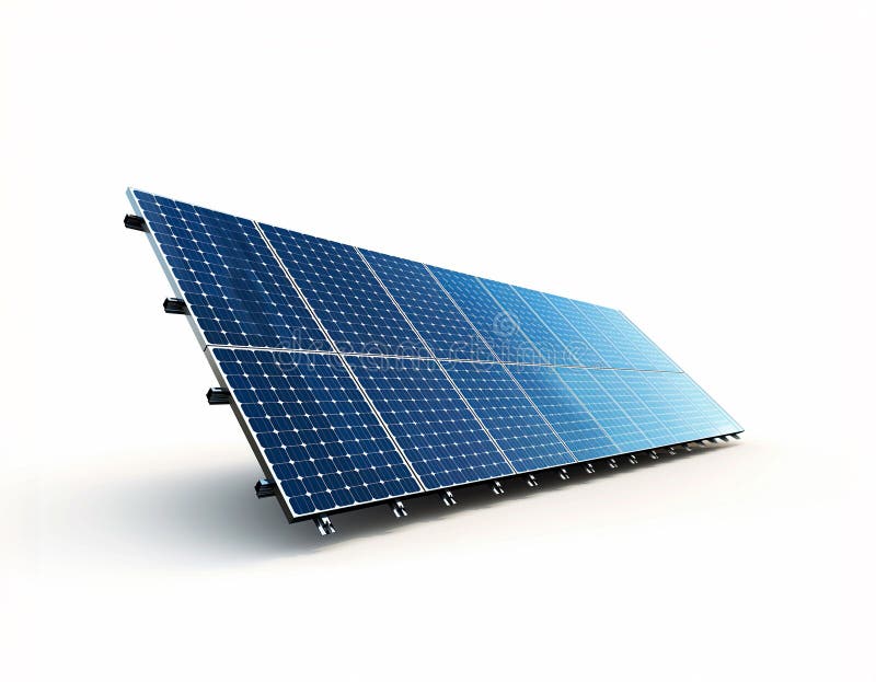 Solar Panel on White Background Save Earth Stock Illustration ...