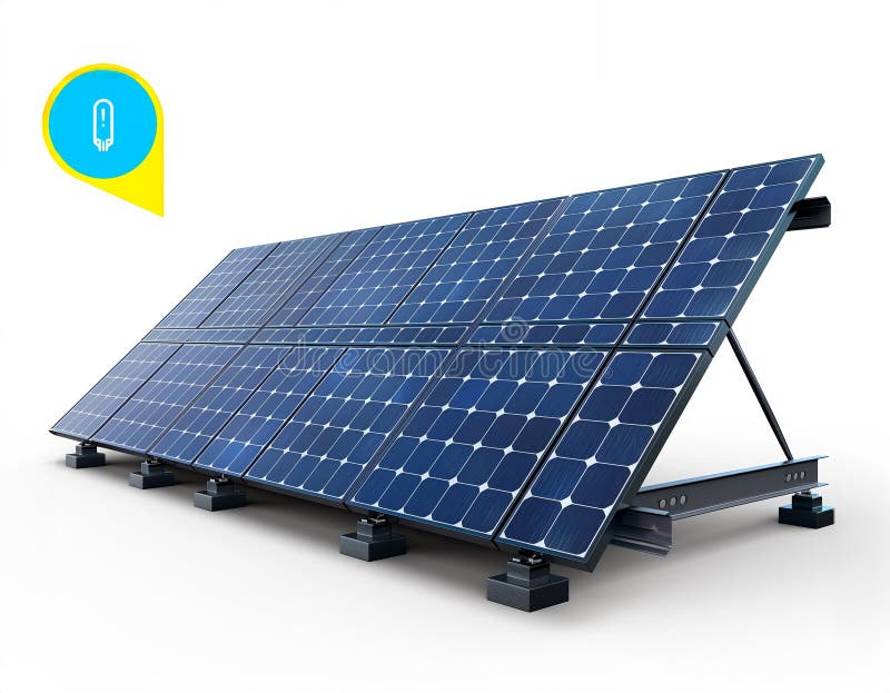 Solar Panel on White Background Save Nature Stock Illustration ...