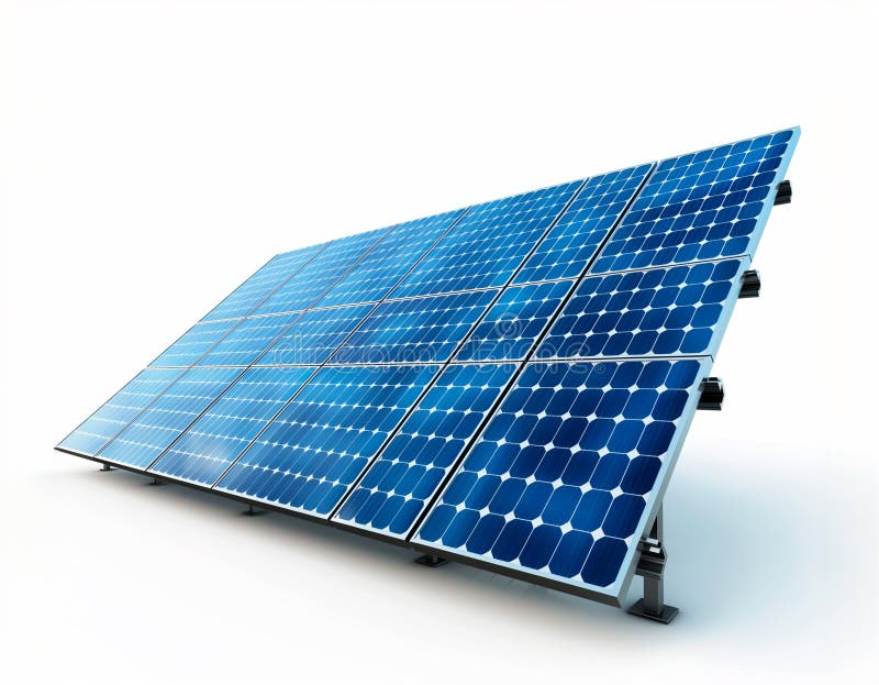 Solar Panel on White Background Stock Illustration - Illustration of ...