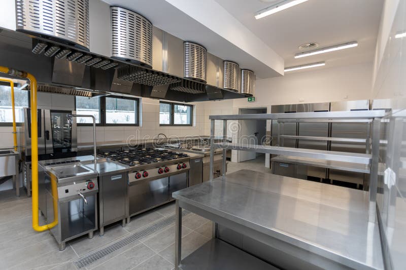 Modern Commercial Kitchen Design Advanced Equipment Stainless Steel ...