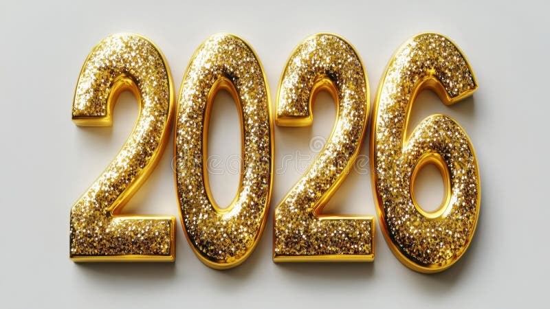 Sparkling Golden 2026 Numbers for New Year Celebration and Festive ...