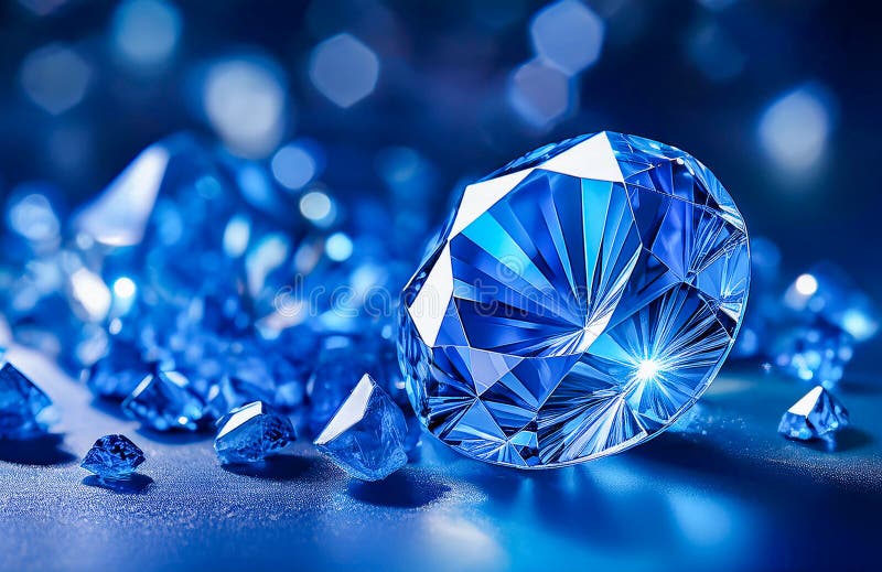 Sparkling Multi-colored Diamonds Shine on a Dark Background Stock Photo ...