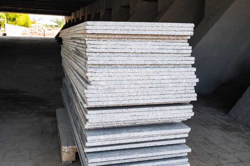 Stack of White Marble Slabs on Construction Site for Decoration of ...