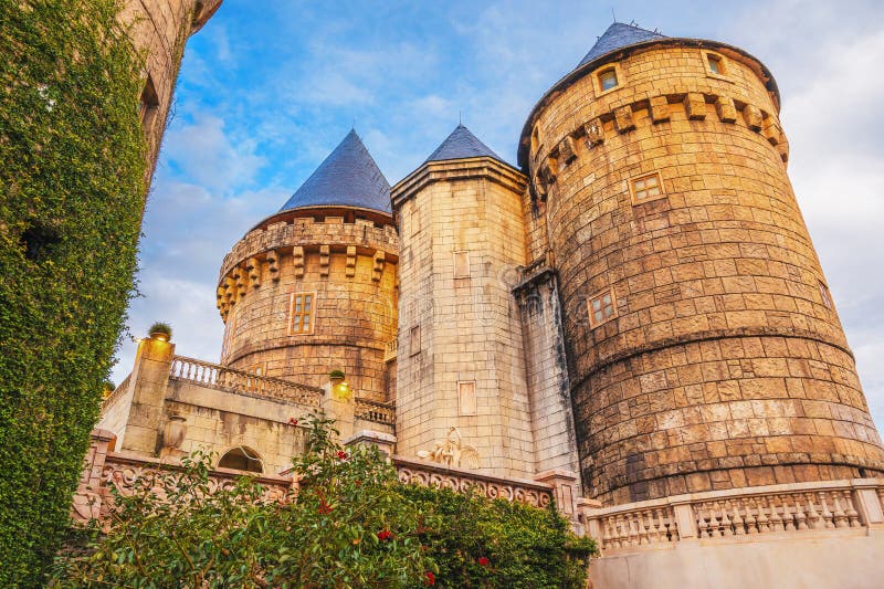 Stone Tower of a Medieval European Castle Fortress Stock Image - Image of beautiful, gothic ...