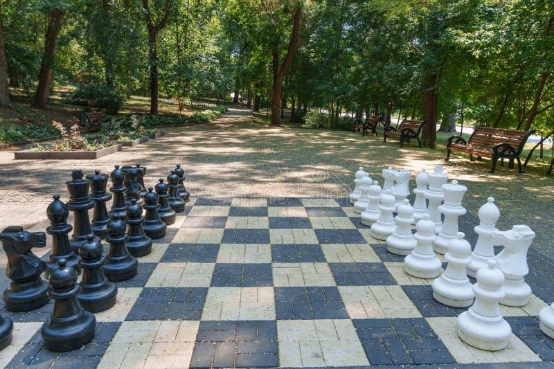 Street Chess in the City Park in the Summer Season Stock Image - Image ...