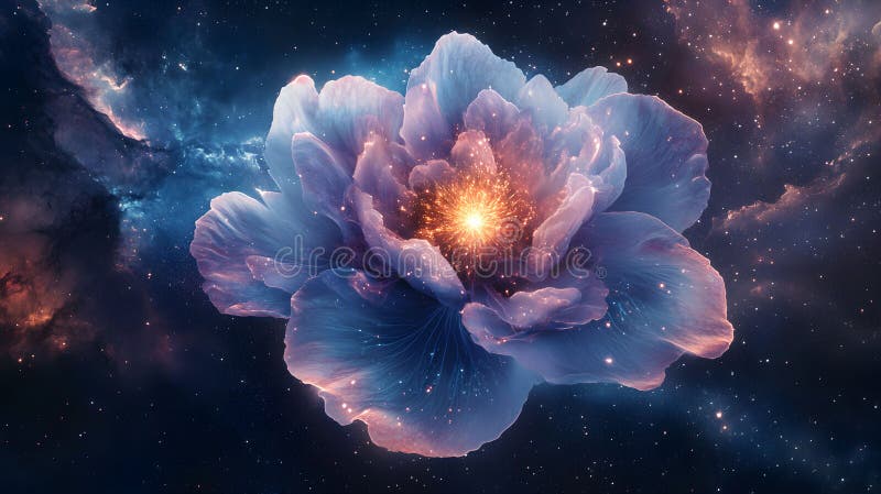 Vibrant Cosmic Flower Blooms in the Depths of Space with Colorful ...