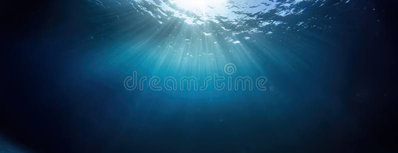 Sunlight Piercing through Deep Blue Water, Creating Beautiful Beams of ...
