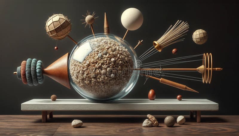 3d surreal objects stock illustration. Illustration of tubular - 3834889