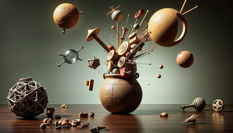 3d surreal objects stock illustration. Illustration of tubular - 3834889