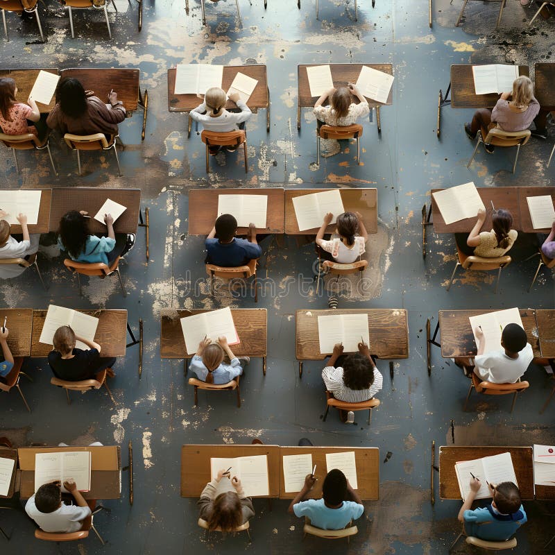 Top View of Classroom with Desks. Stock Illustration - Illustration of ...
