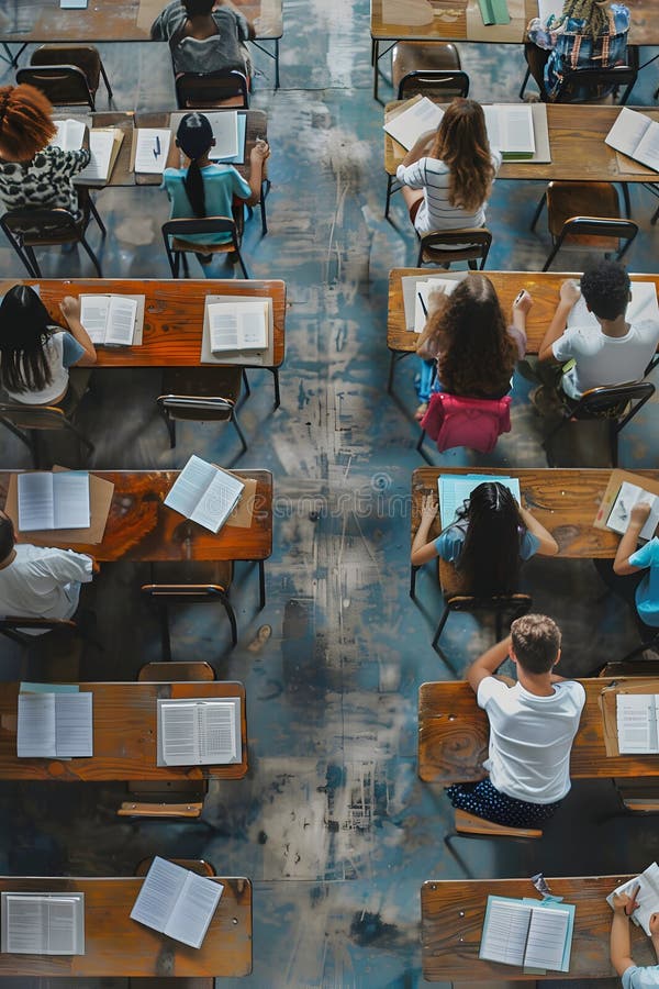 Top View of Classroom with Desks. Stock Illustration - Illustration of ...