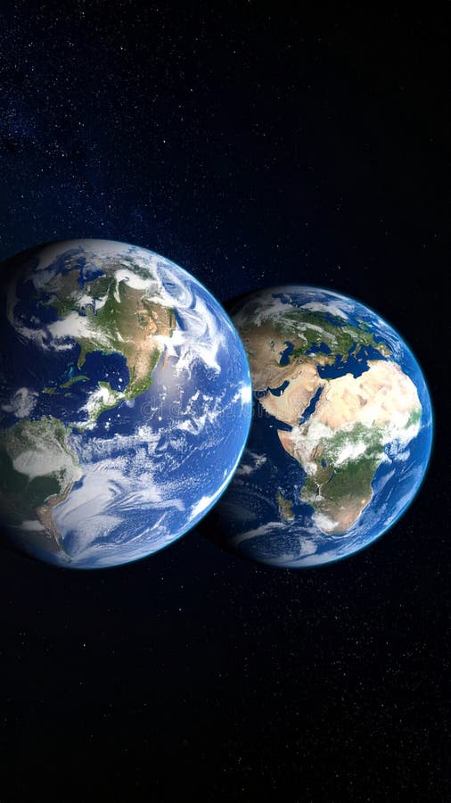 Two Earths in Space Science Fiction Concept Earth Globe Planet Space World Stock Photo - Image ...