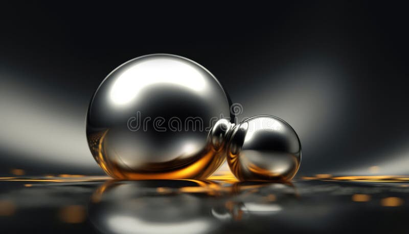 Metallic Spheres on Smooth Surface Stock Image - Image of smooth, shine ...