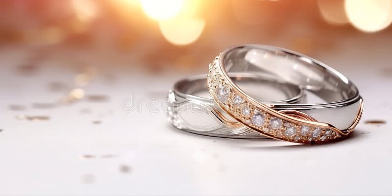 Two wedding rings on table stock image. Image of precious - 324355665