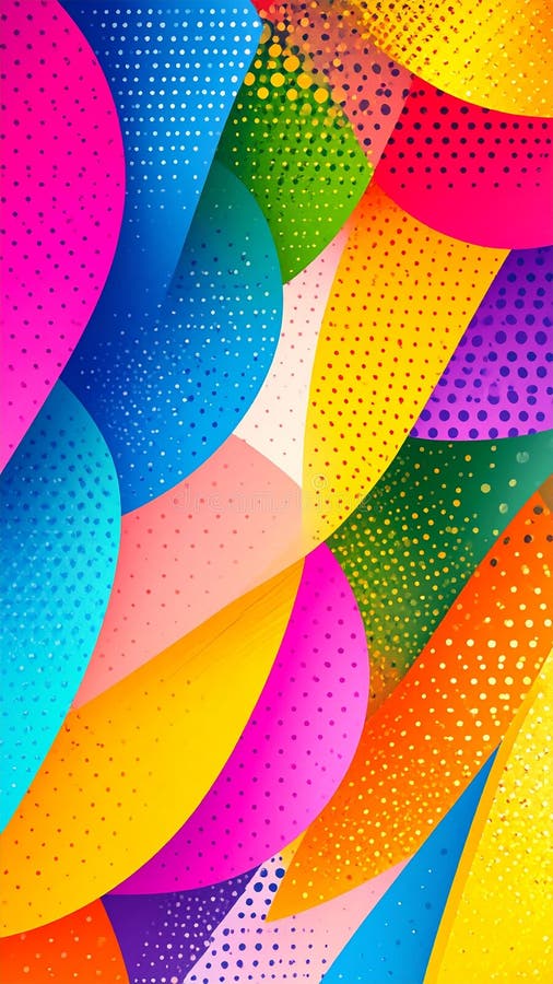 Vibrant Abstract Wavy Shapes Polka Dots Background Design Stock Photo - Image of flowing, wavy ...