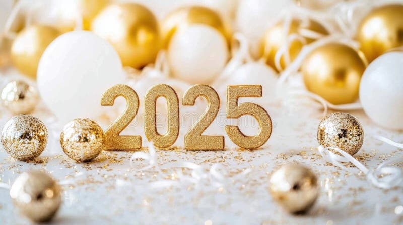 Celebrate the Arrival of New Year 2025 with Golden Numbers, Festive ...