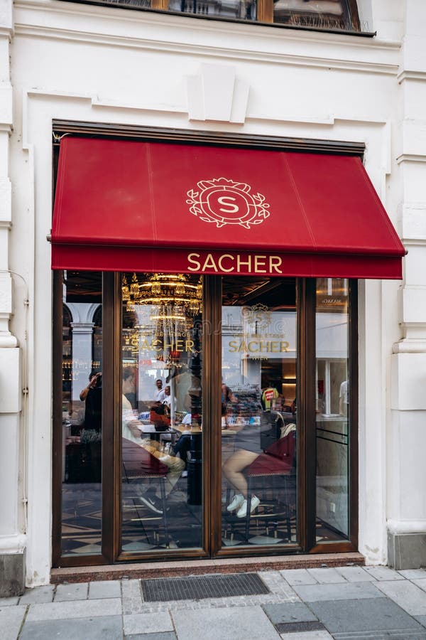 The Facade of the Famous Cafe Sacher in Vienna Editorial Stock Image ...