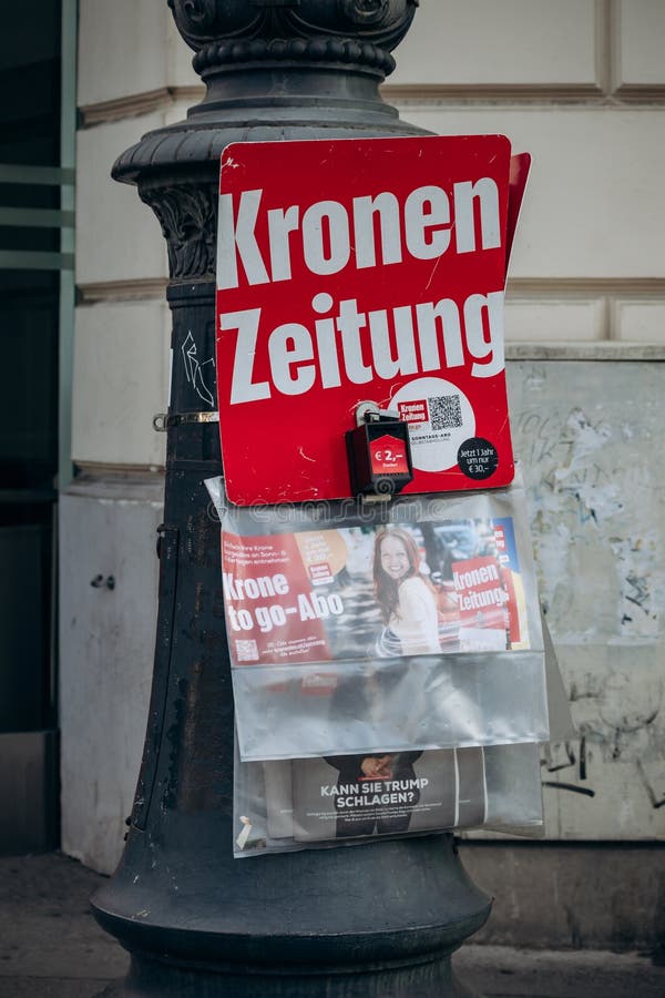 A Newspaper Vending Machine on the Street in Vienna Editorial ...