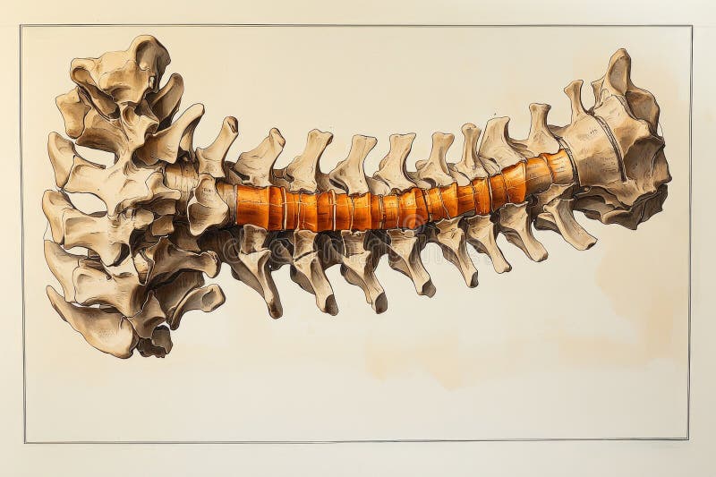 Professional Schematic Diagram Cervical Spine Detailed Anatomical ...