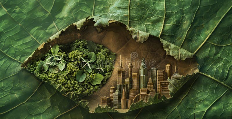 Visual Concept Leaves, Sections, Cut Out, Eco City Renewable Energy ...