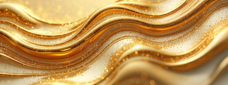Waves of Liquid Glossy Laxury Gold Metal, Glossy Mirror Chrome, Water ...