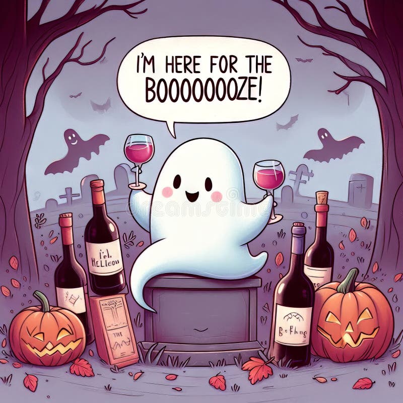Boozy Halloween stock illustration. Illustration of generative - 333367804