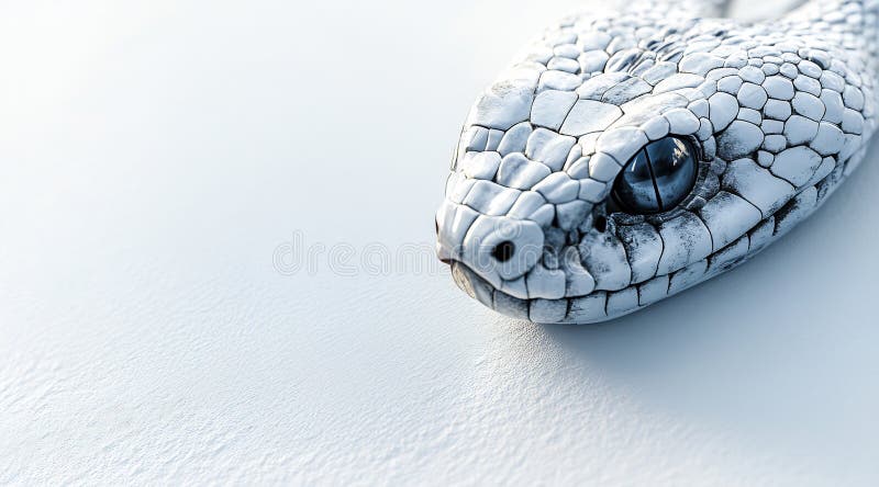 Close-up of a White Snake on a Smooth Surface Under Soft Light ...