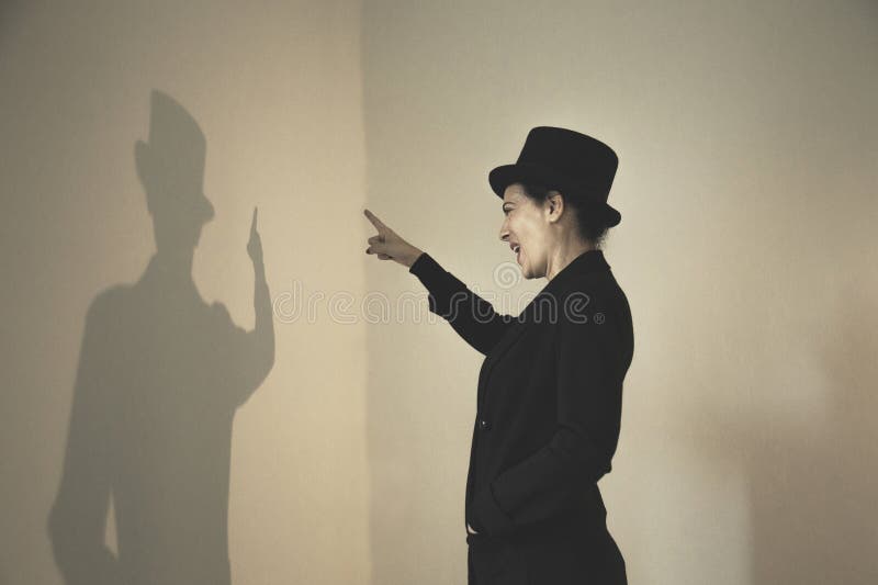Woman Blames Her Shadow Pointing Finger at, Abstract Concept Stock ...