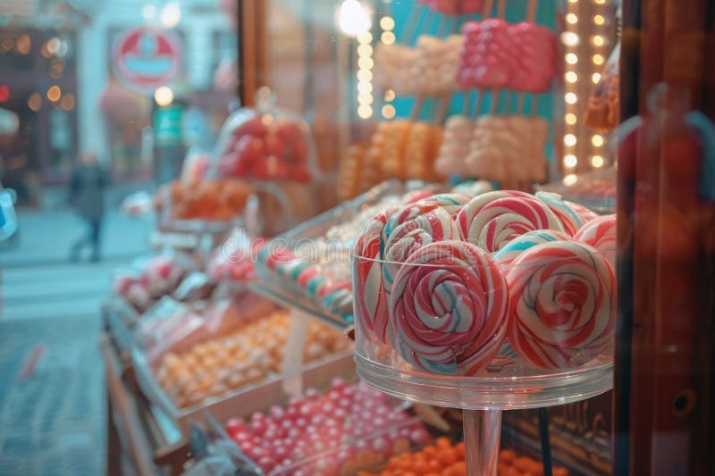 A World of Sweet Treats at Candy Shop Stock Illustration - Illustration ...