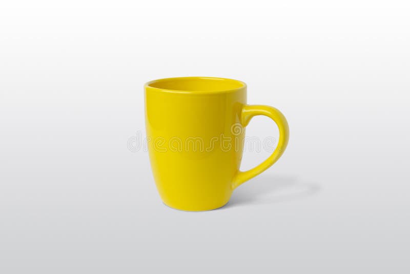Yellow Cup on Gray Surface for Logo Branding Mockup Stock Photo - Image ...