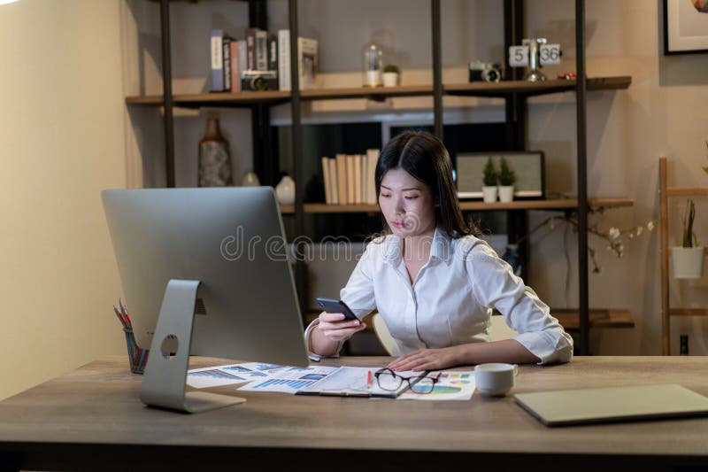 Working Late into the Night at Home Stock Image - Image of crisis ...