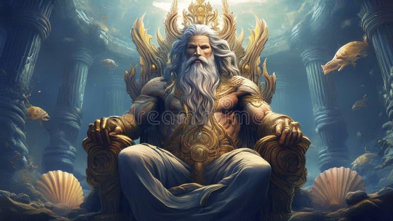 Generated ImagePoseidon Throne in Atlantis Underwater Stock ...