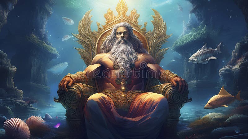 Generated ImagePoseidon Throne in Atlantis Underwater Stock Illustration - Illustration of ...