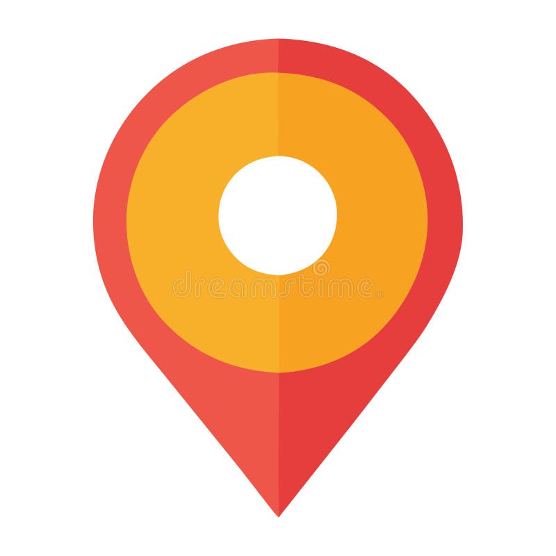 A Red Map Marker with an Orange Dot, a Location Pin Icon, Transparent ...