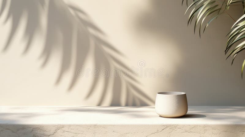 Blank Cream White Cement Curve Counter Podium with Texture Soft ...