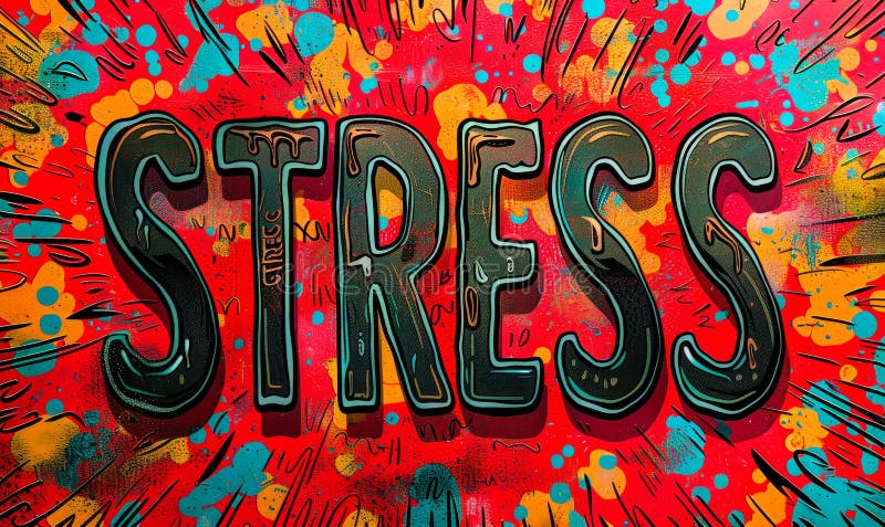 Bold Black STRESS Text on a Vibrant Red Background, a Striking Visual ...
