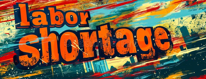 Bold Graphic Design Highlighting the Pressing Issue of Labor Shortage ...