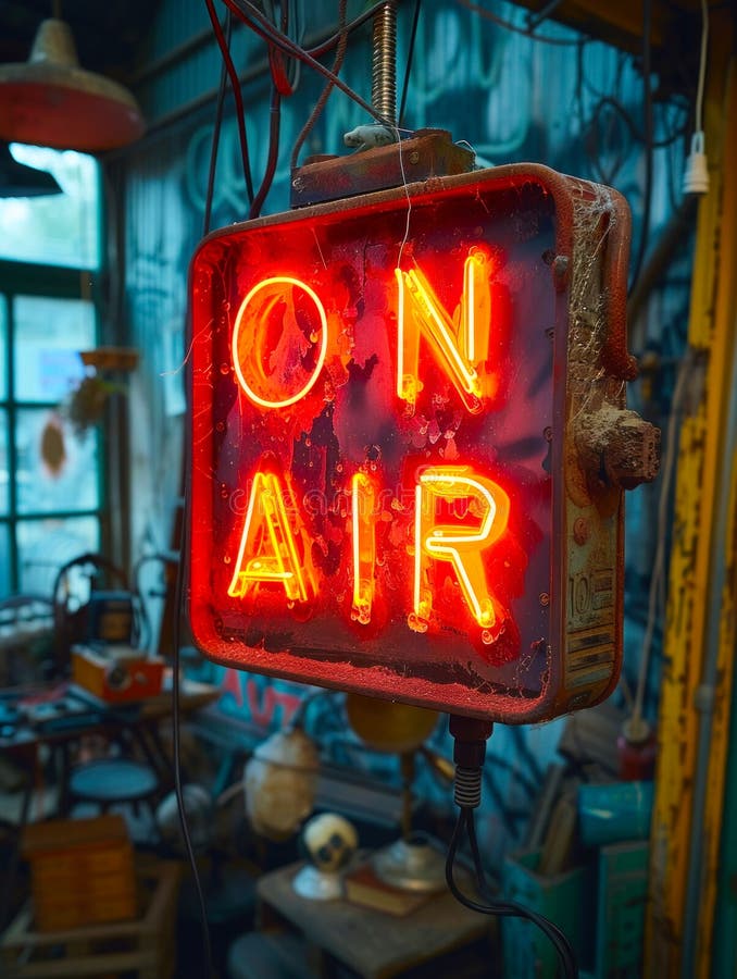 Classic on AIR Illuminated Sign in Bold Red Letters Indicating Live ...
