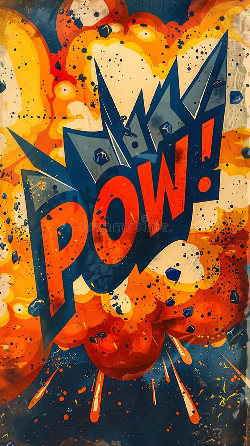Classic Comic Book Style POW! Explosion Bubble, with Bold Lettering and ...