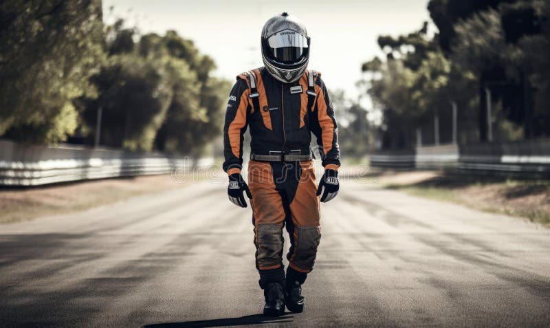 Determined Racing Driver on Asphalt Road. Generative AI Stock ...