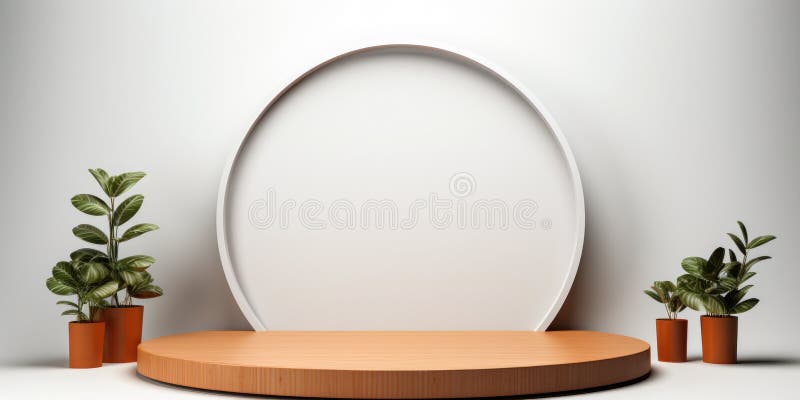 Display Excellence Empty White Cylinder Pedestal in Focus Stock ...