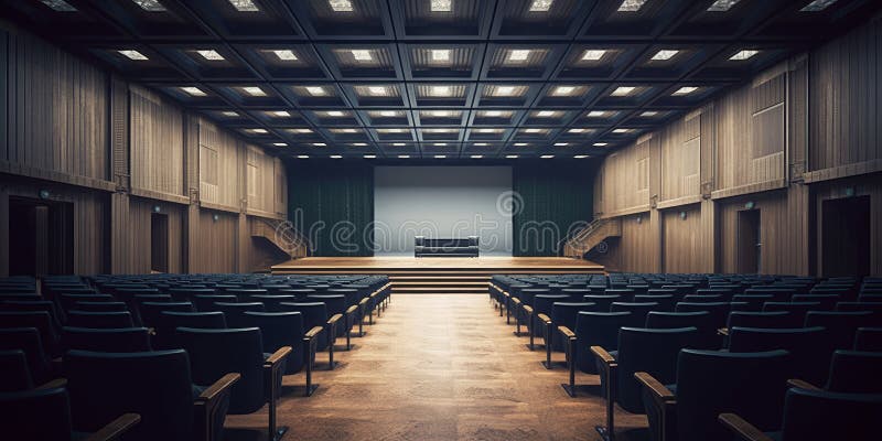 Empty Conference Hall Interior with Stage for Presentation. Generative ...