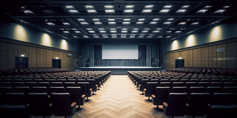 Empty Conference Hall Interior with Stage for Presentation. Generative ...