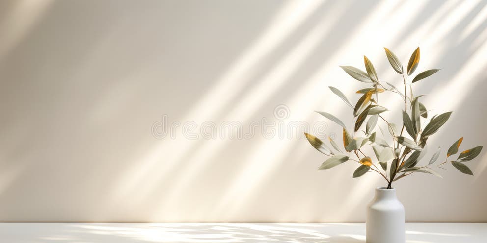 Ethereal Spring Shadows Blurred Leaf Patterns on a White Wall for ...